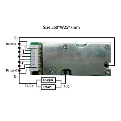 Lithium Battery Management System 18650 7S 10A For Emergency Lights